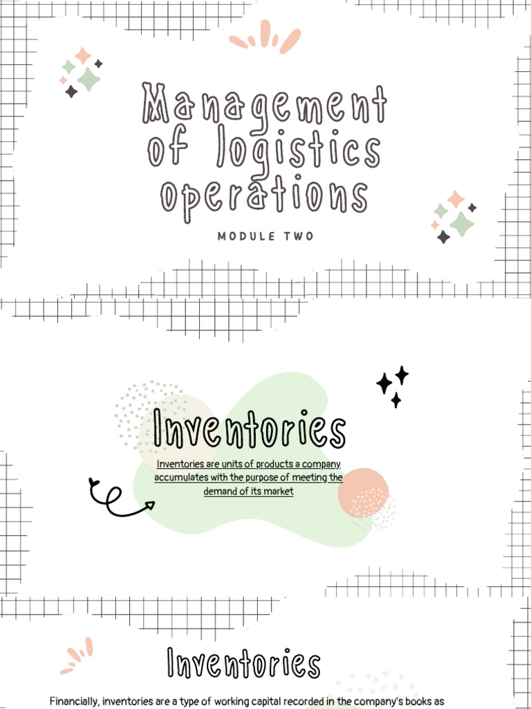 Management of Logistics Operations Module 2 | PDF