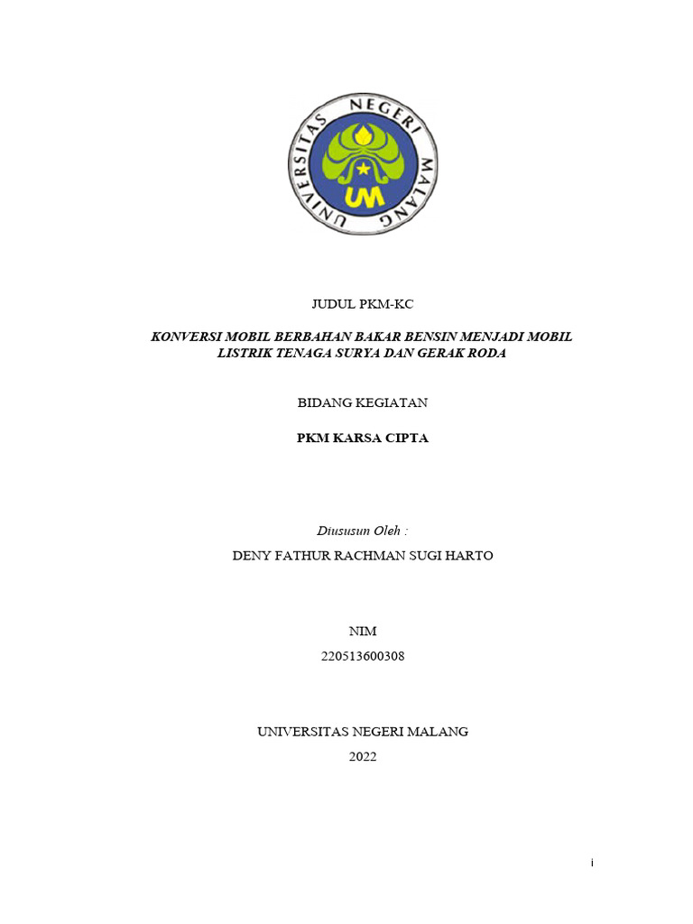 Proposal PKM-KC Deny Fa | PDF