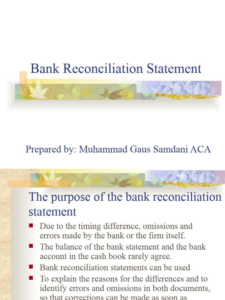 Bank Reconciliation | PDF