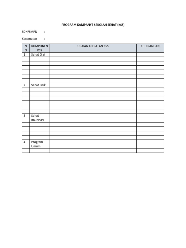 Program Sekolah Sehat | PDF | Kesehatan Holistik