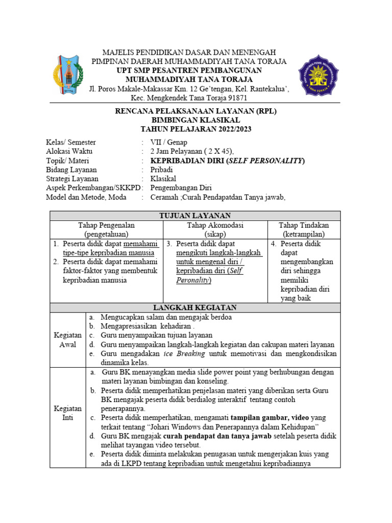 RPL Bimbingan Dan Konseling | PDF