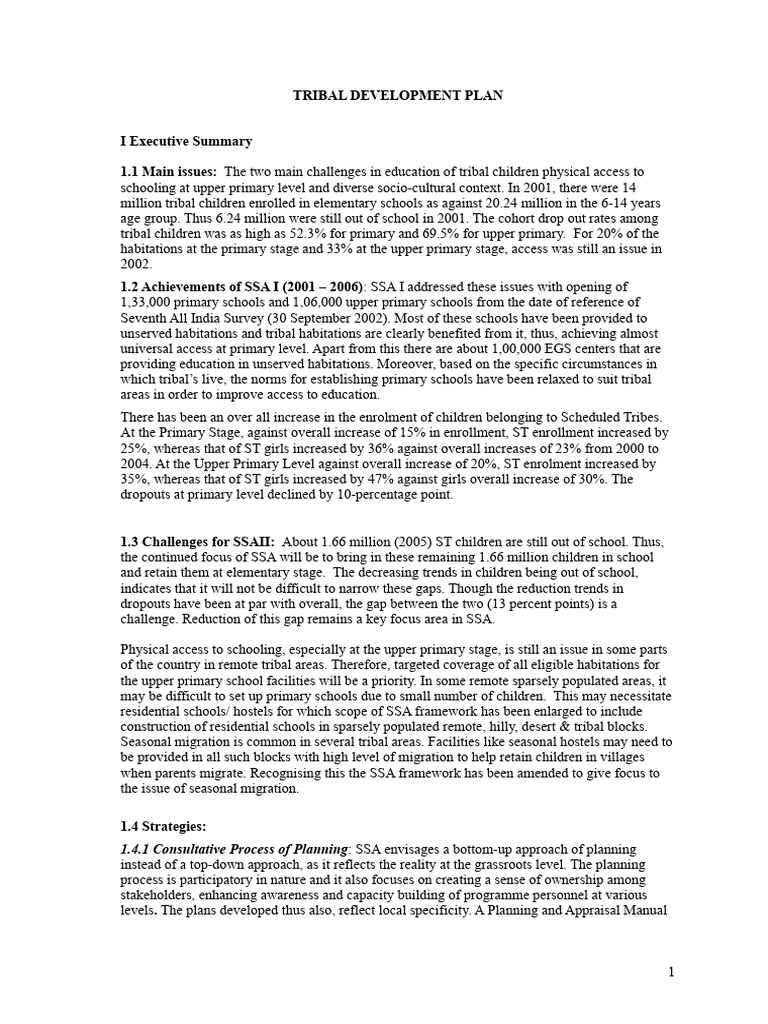 Tribal Dev - Plan SSA | PDF
