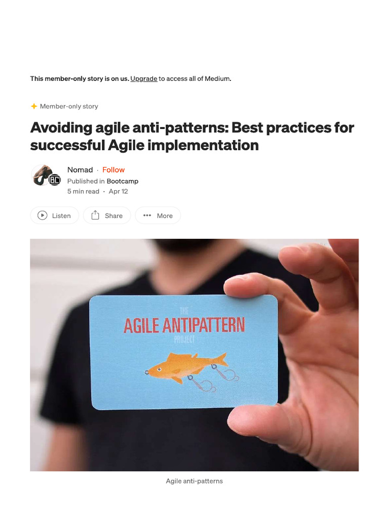 Anti Agile Patterns | PDF