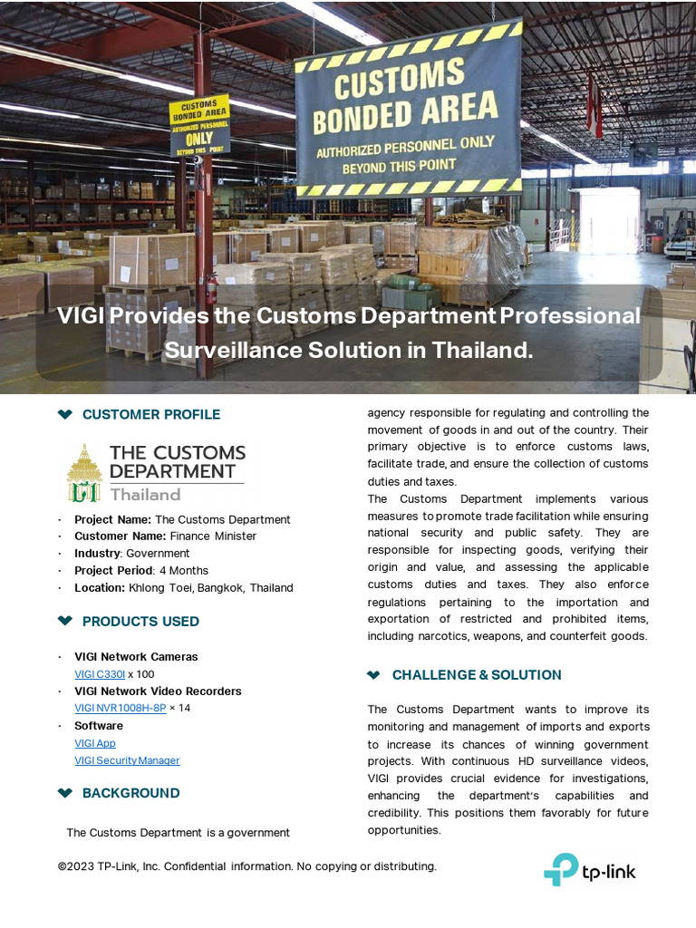 VIGI Surveillance for Customs Efficiency | PDF