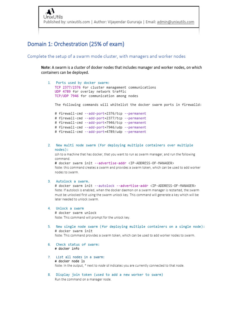 Docker Certified Associate Part1 Orchestration | PDF | Computers
