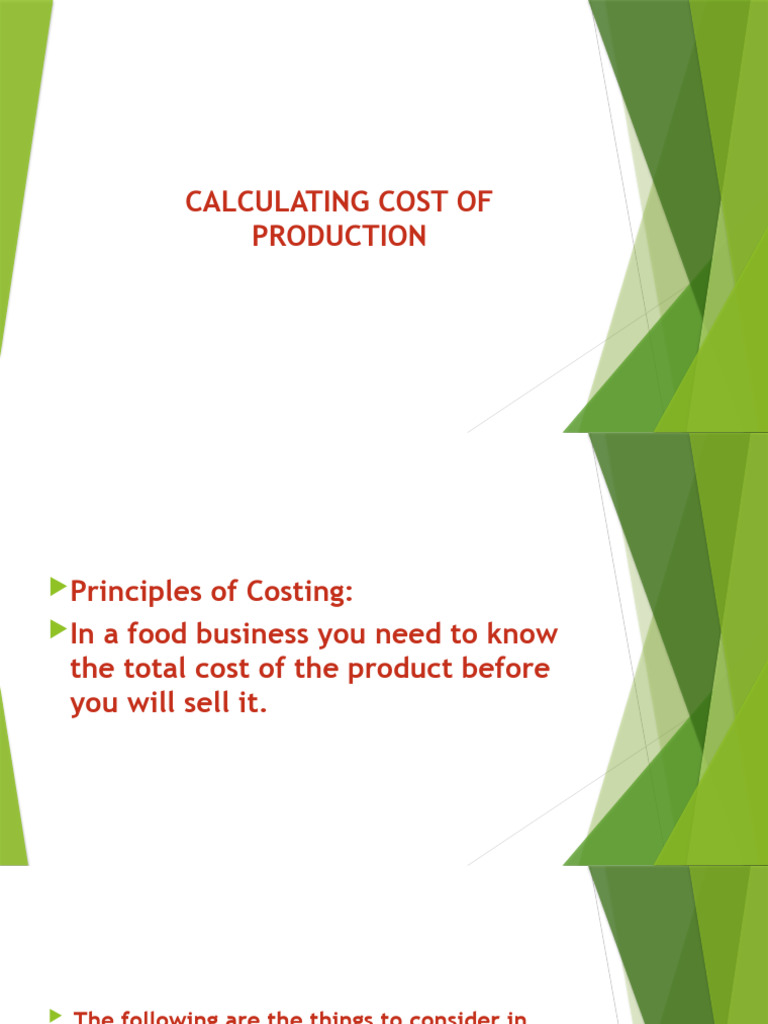 Calculating Cost of Production | PDF