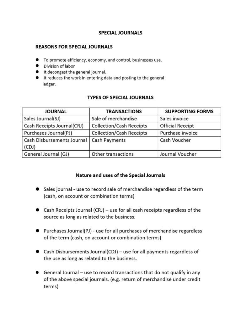 Special Journals | PDF | Finance & Money Management | Law