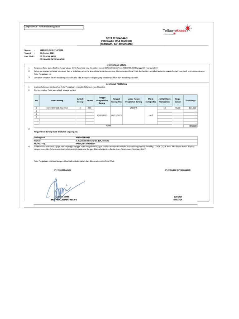 NP Swadesi Ternate - Labuha Nte | PDF