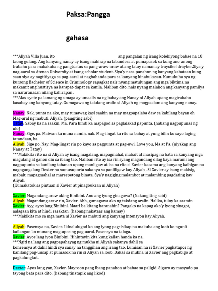 Role Play Sa Asignaturang Filipino | PDF