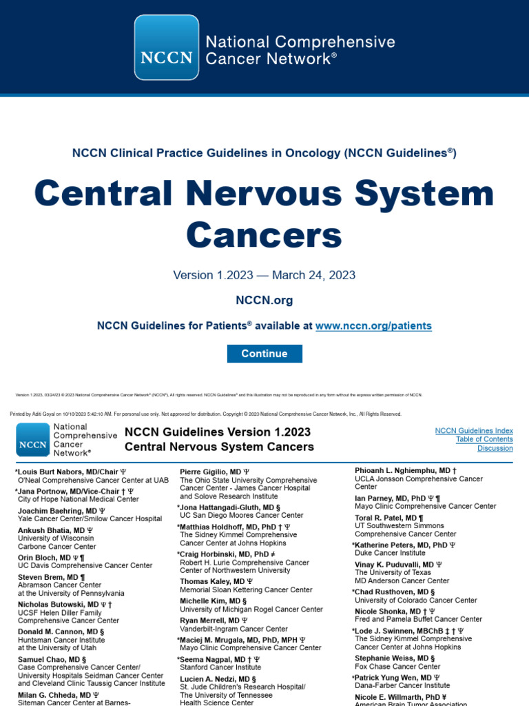 NCCN - CNS | PDF