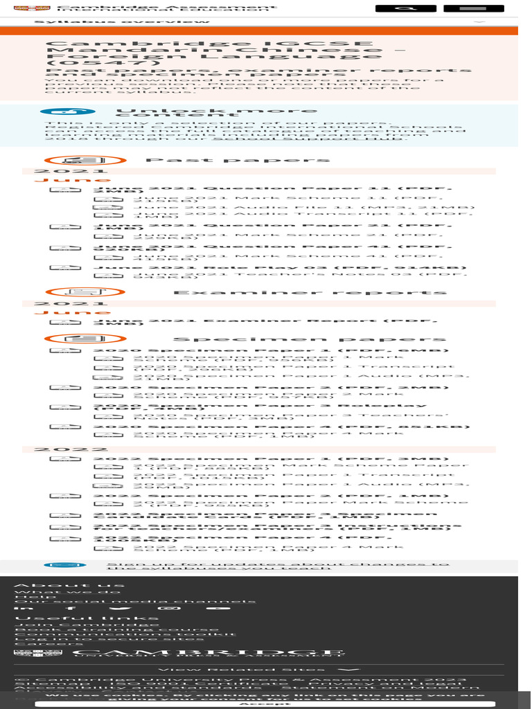 Cambridge IGCSE Chinese (Mandarin) - Foreign Language (0547) | PDF