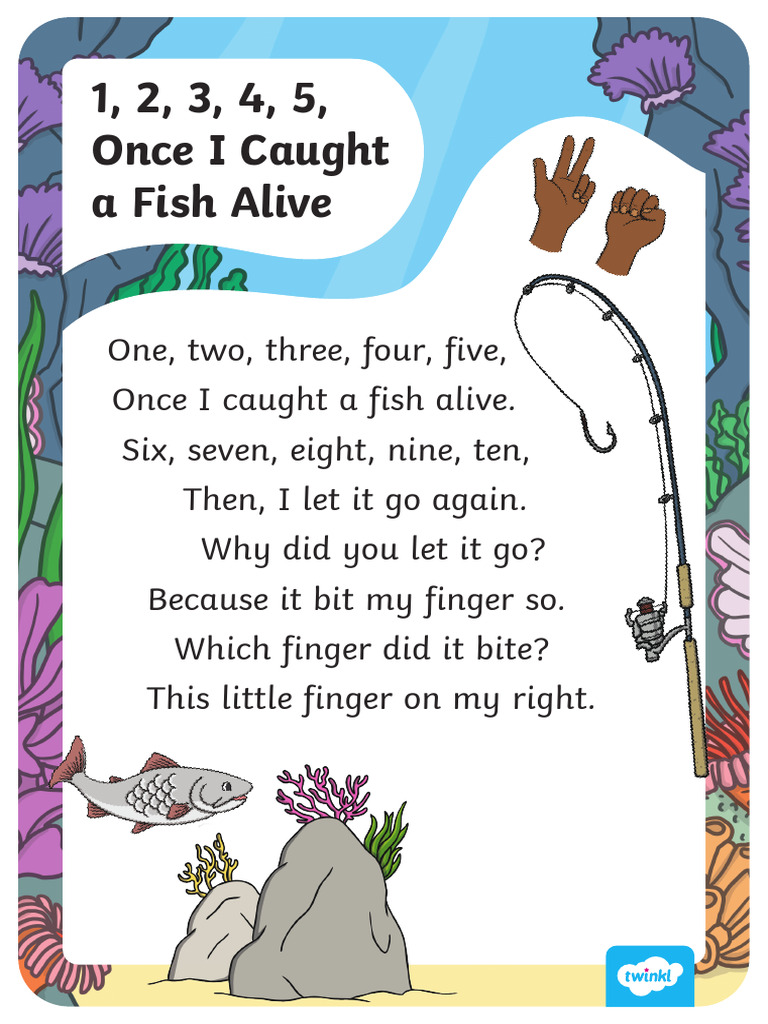 1 2 3 4 5 Once I Caught A Fish Alive Rhyme Display Poster | PDF