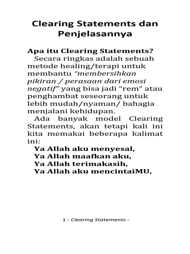 Clearing Statement | PDF