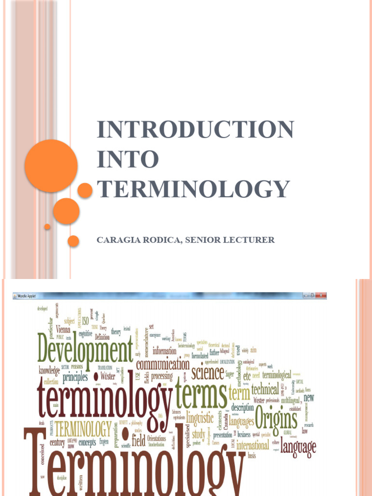 1 - Introduction Into Terminology | PDF