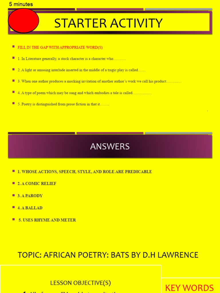 Bats by D.H Lawrence | PDF
