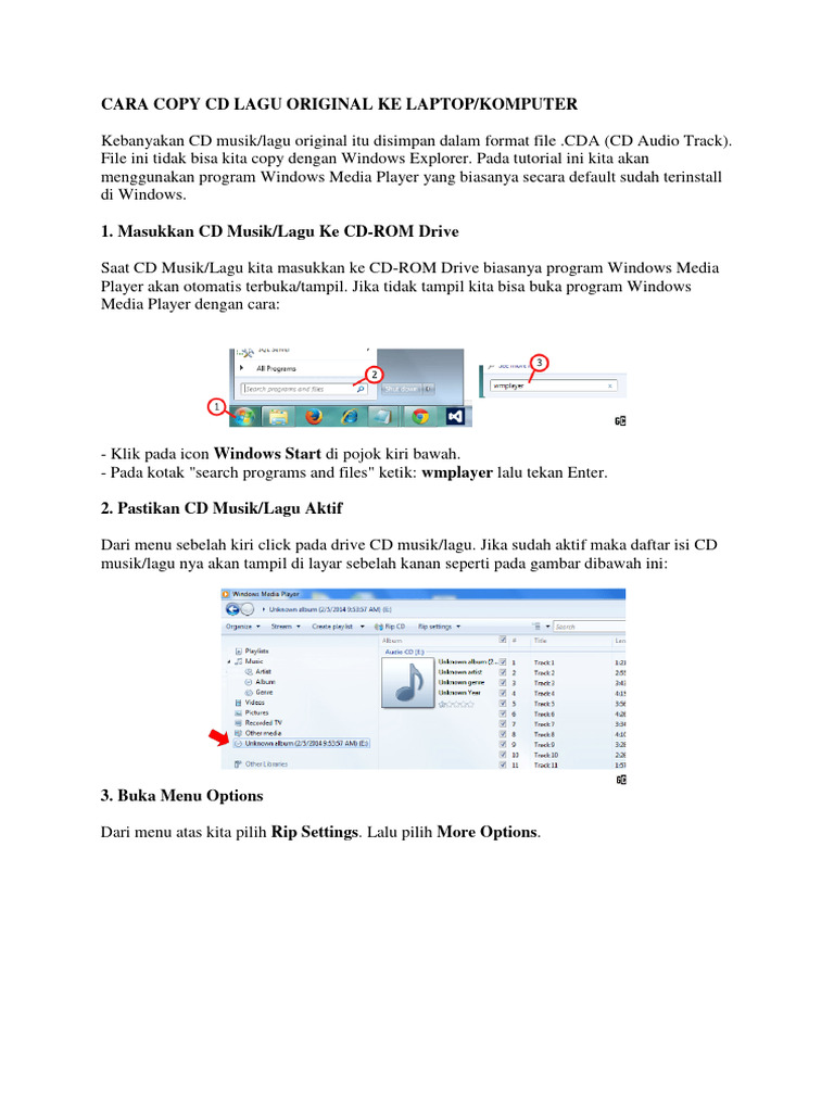 Cara Copy CD Lagu Original Ke Laptop | PDF