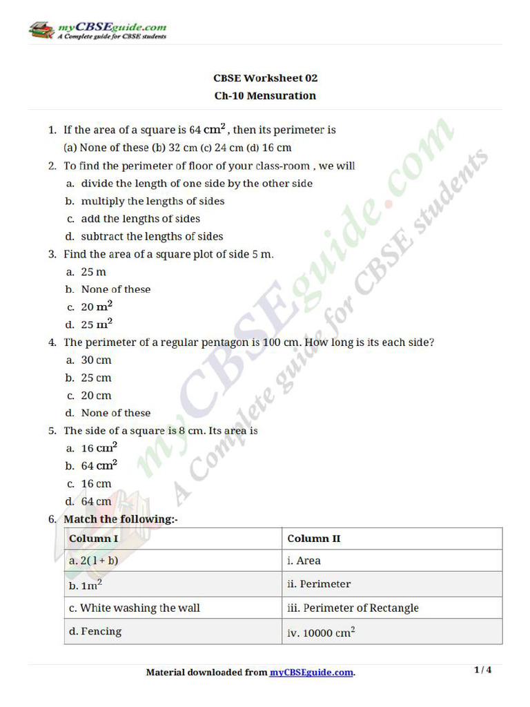 6 Math Ws ch10 2 | PDF