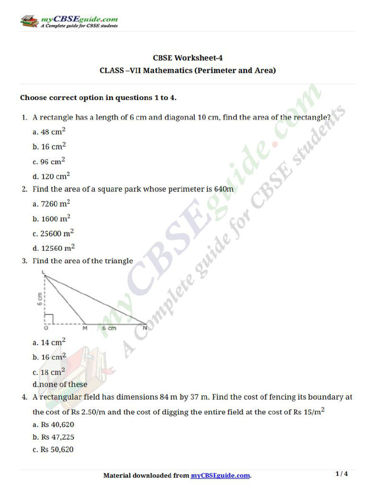 7 Math Wotksheets CH 11 4 | PDF
