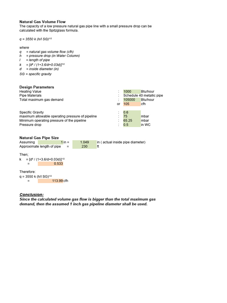 Gas-Pipe Line Calculation Sizing | PDF | Home & Garden | Technology ...