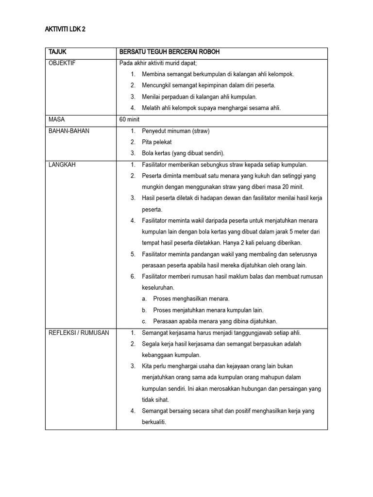Aktiviti LDK 2 | PDF