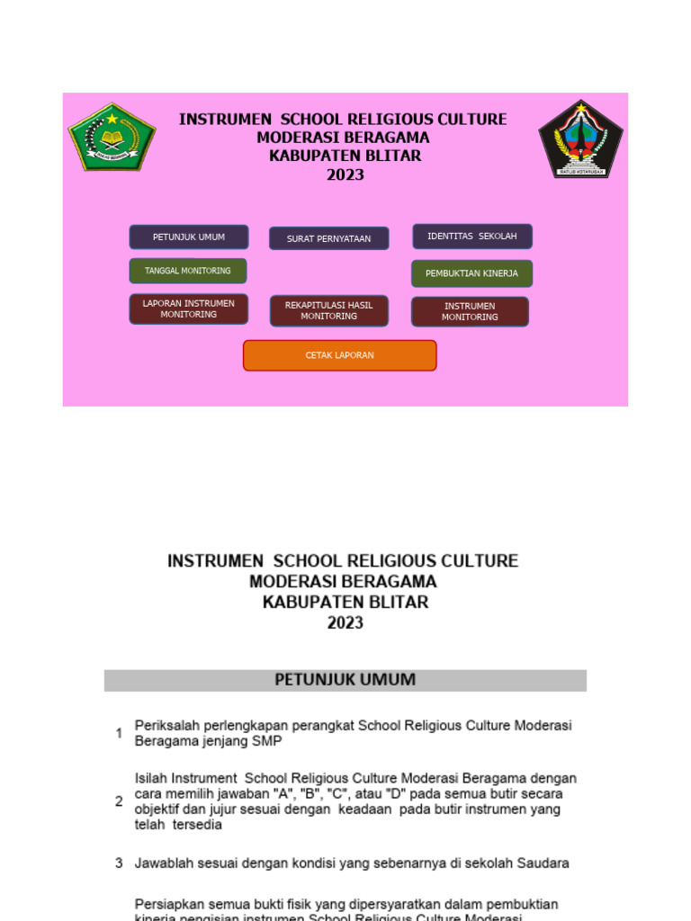 Instrumen SRC Moderasi Beragama Fix - SMP - 2023 | PDF