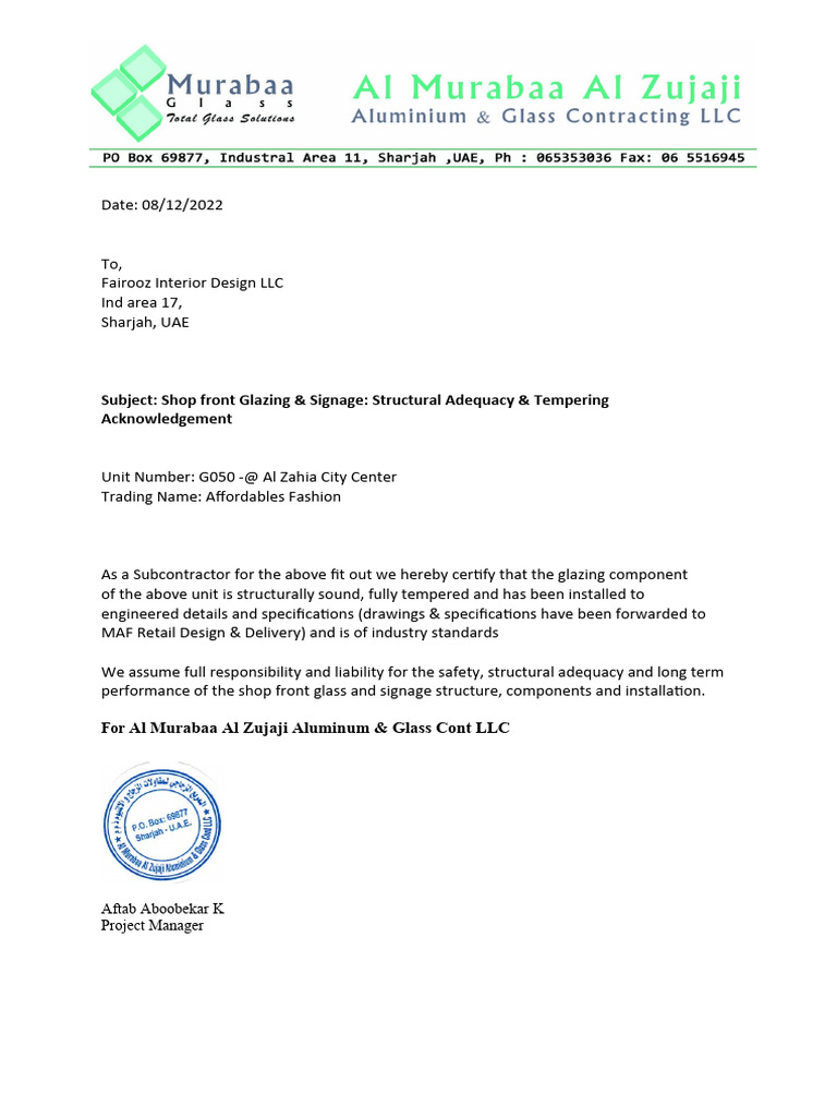 Tempering Certificate | PDF