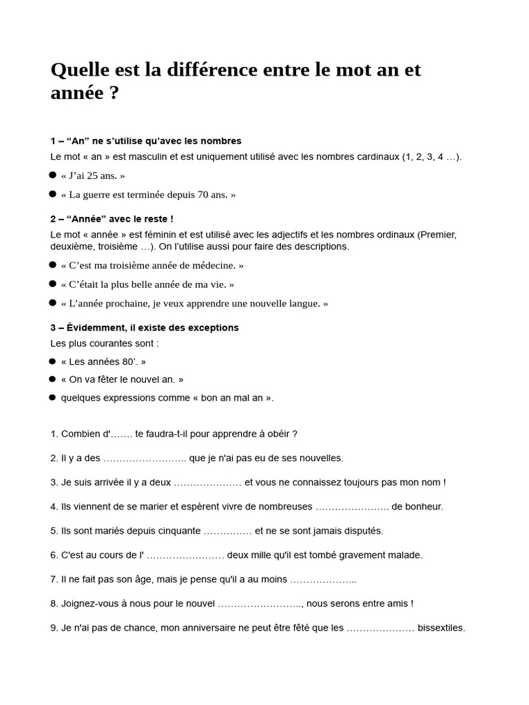 FLE: An Ou Année ? | PDF