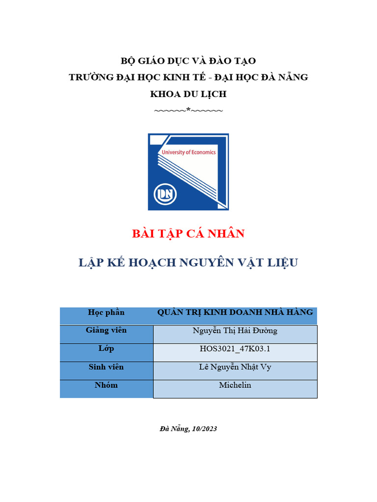 Lập kế hoạch NVL | PDF