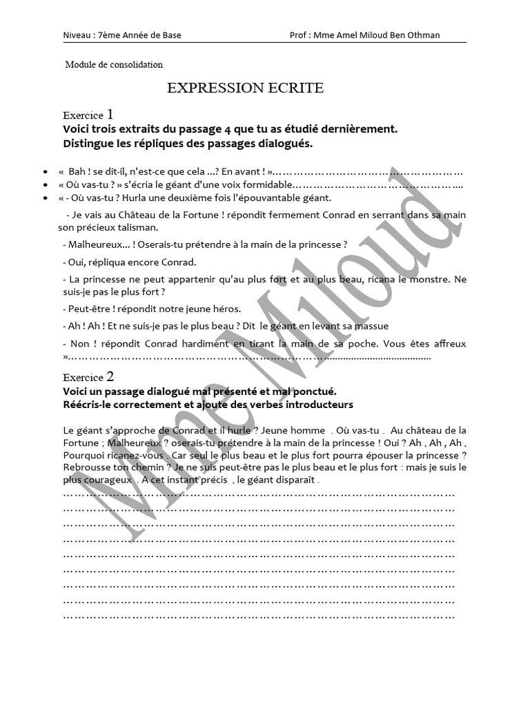 Expression Ecrite | PDF