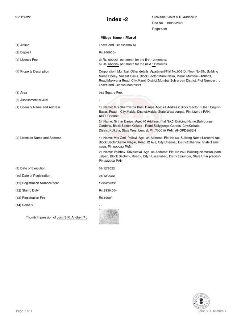 Index - 2: Marol | PDF