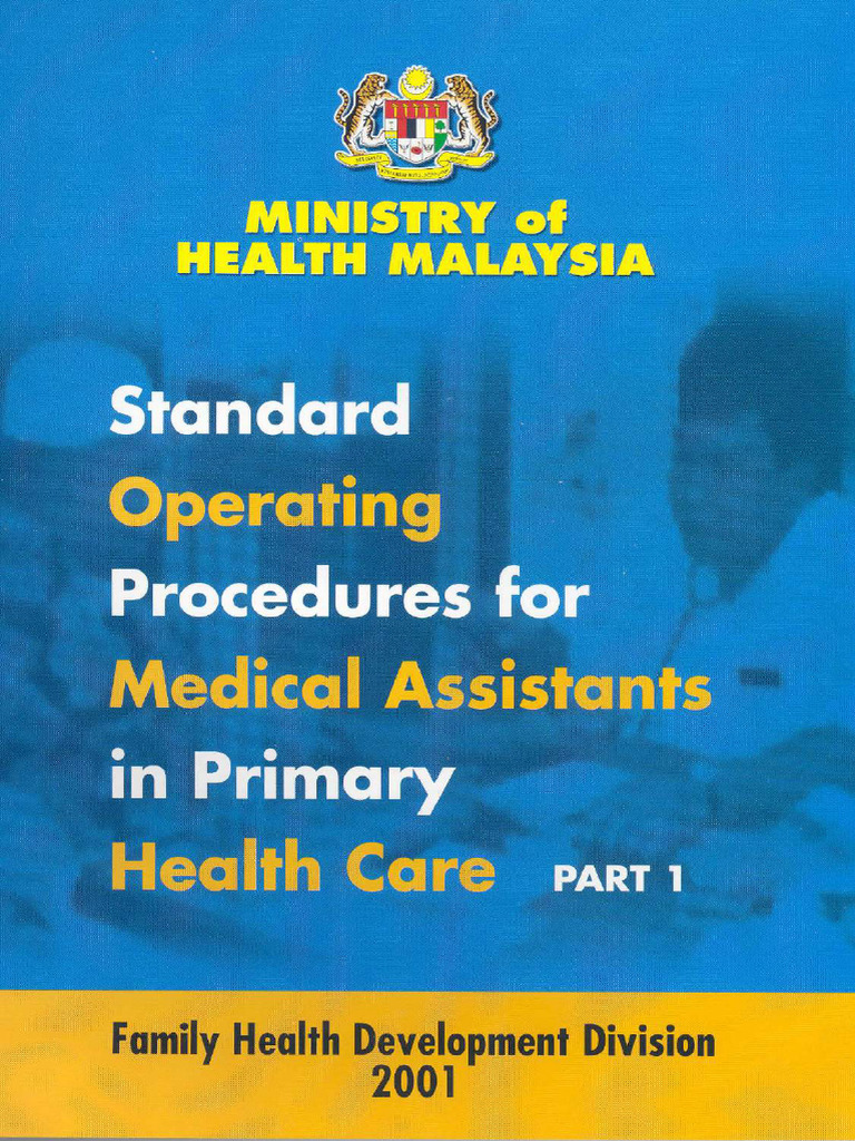 SOP Medical Assistant in Primaray Health Care Part I | PDF
