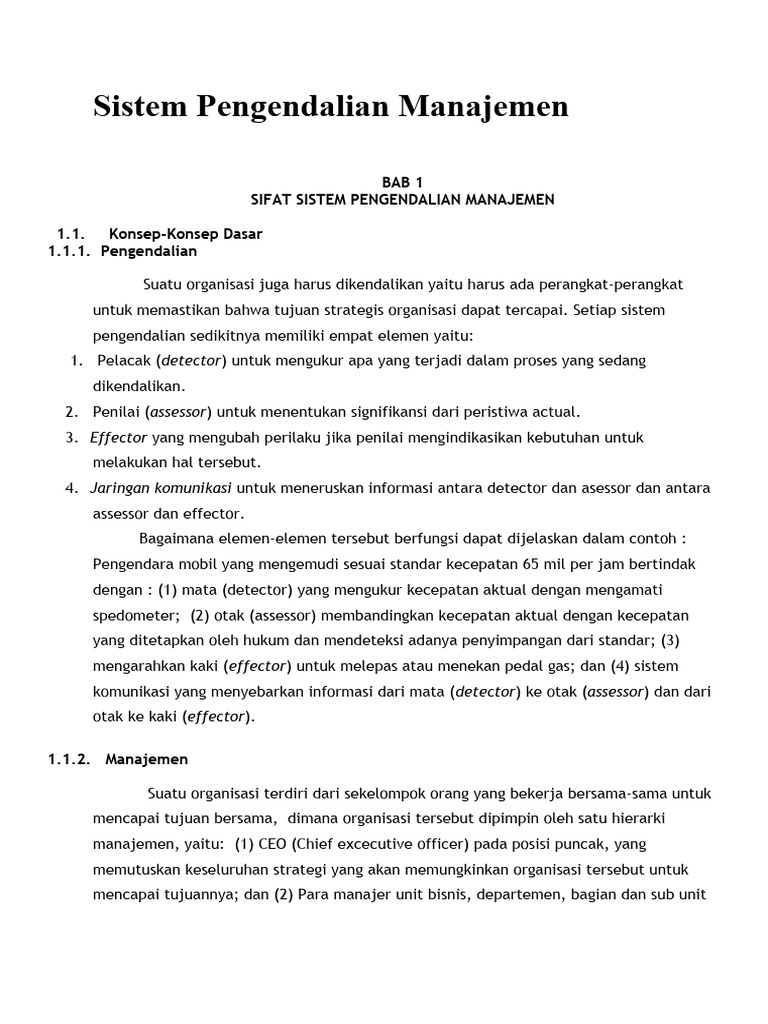 Sistem Pengendalian Manajemen | PDF
