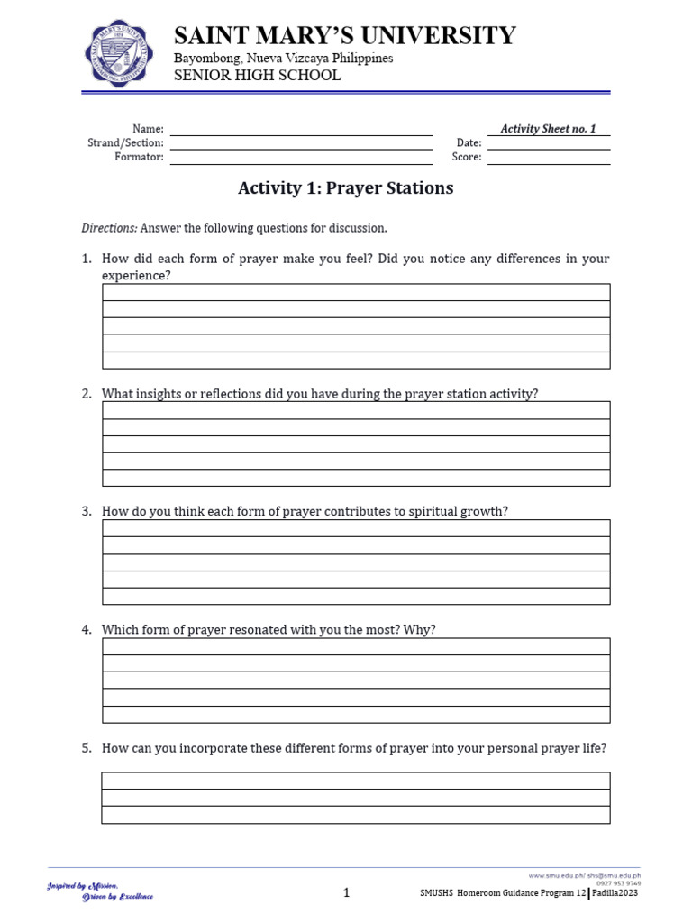 Activity Sheets | PDF