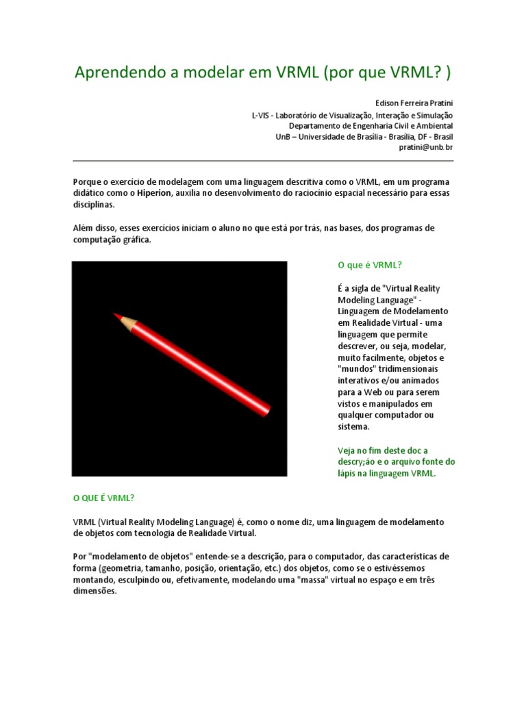 Aprendendo A Modelar em VRML | PDF | Rede mundial de computadores | Internet e Web