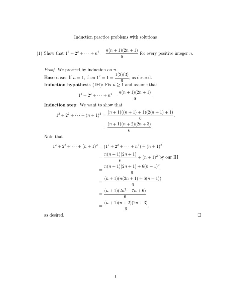 Math Induction Problems Solved | PDF