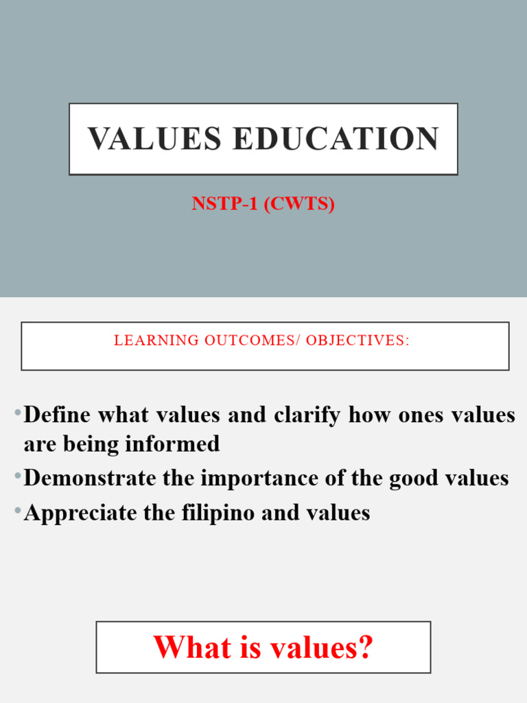 NSTP Values Education | PDF