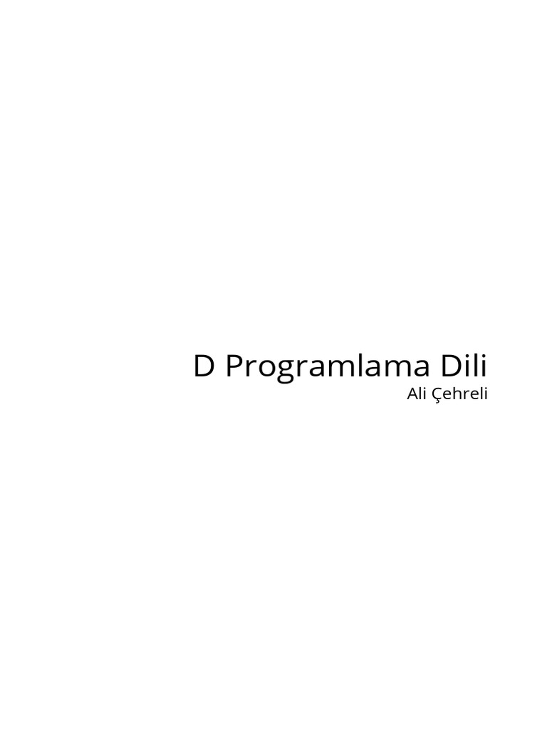 D Programlama Dili | PDF