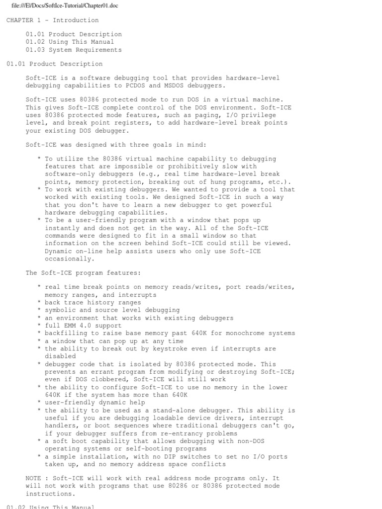 SoftICE - Tutorial | PDF | Computer Engineering | Computer Architecture