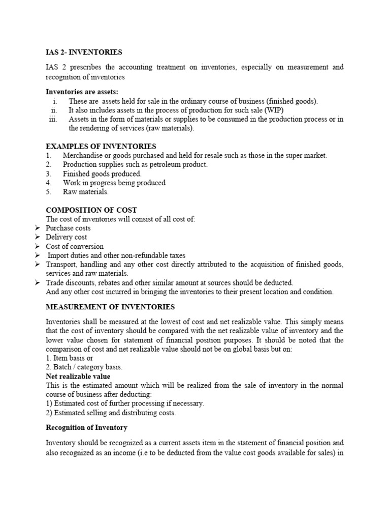 IAS 2 & IFRS 2 Short Note | PDF