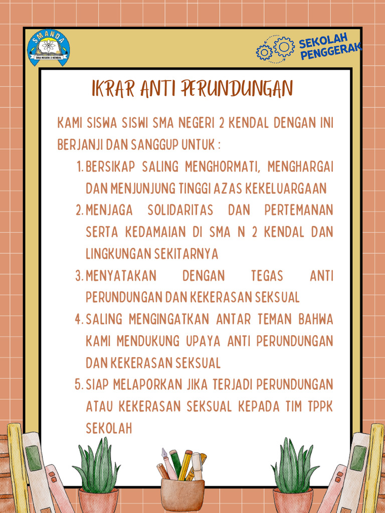 Ikrar Anti Perundungan SMA N 2 Kendal | PDF