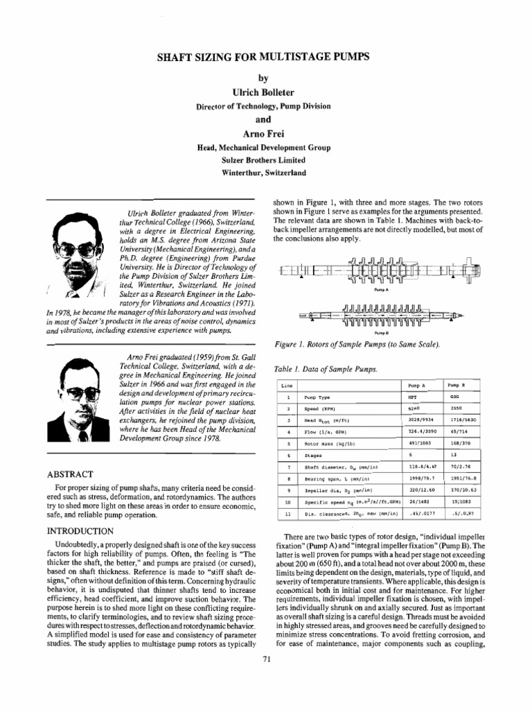 Shaft Size For Multistage Pumps | PDF