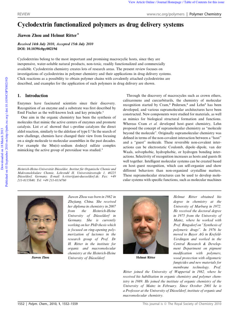 CD Functionalized Polymers Review | PDF