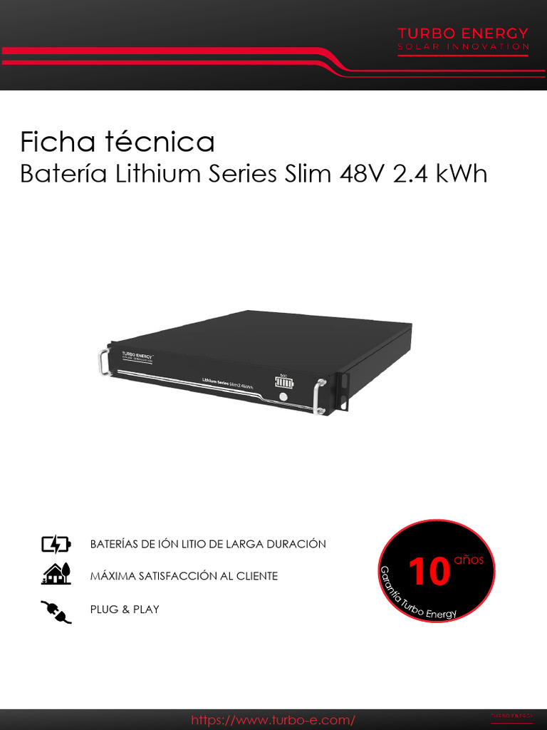 64998a2313c4ae0865222877 TE 02 BA Lithium Series Slim 48V 2.4 KWH TD V2 ES | PDF