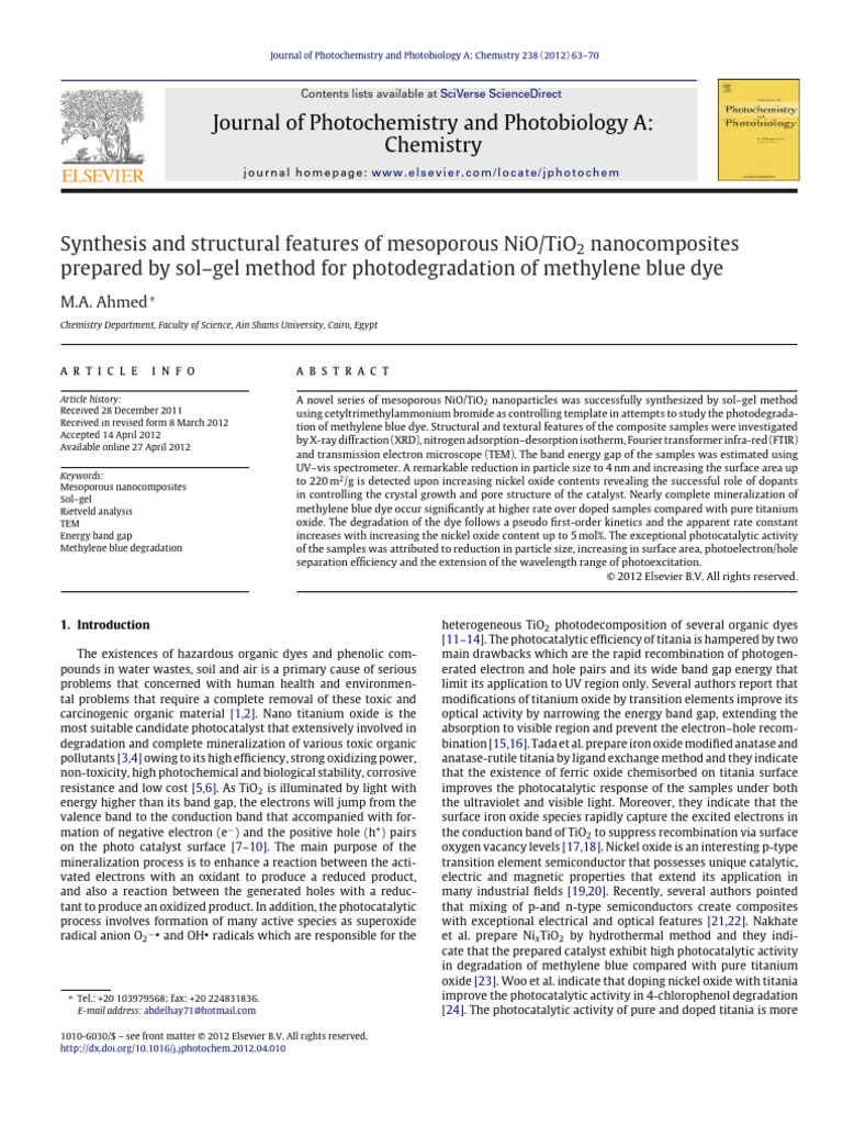 Mesoporous NiO - TiO2 | PDF