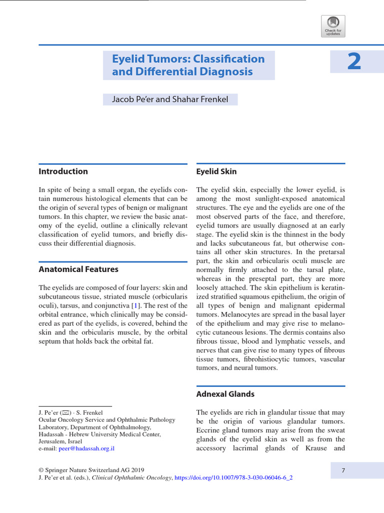 Classification and DD Eyelid Tumor Springer | PDF