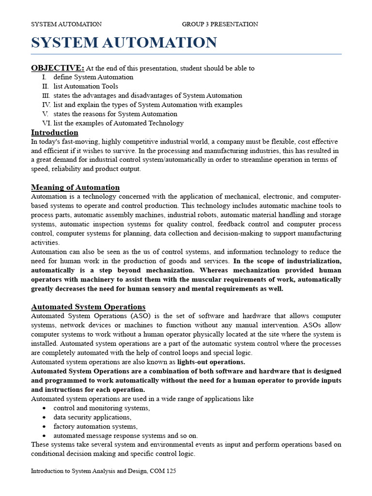 System Automation | PDF