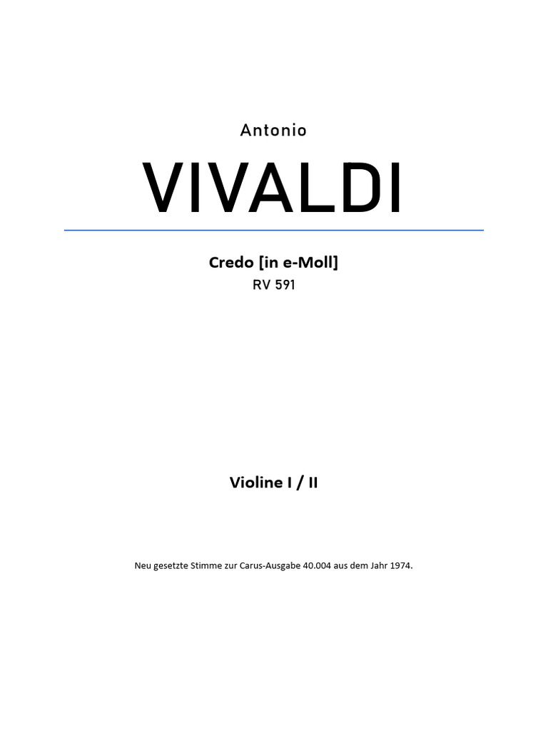 Credo Vivaldi | PDF