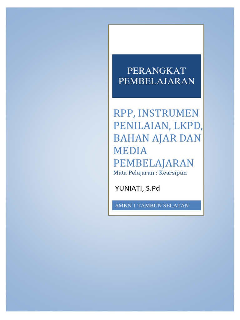 RPP, Instrumen Penilaian, LKPD, Bahan Ajar Dan Media Pembelajaran | PDF