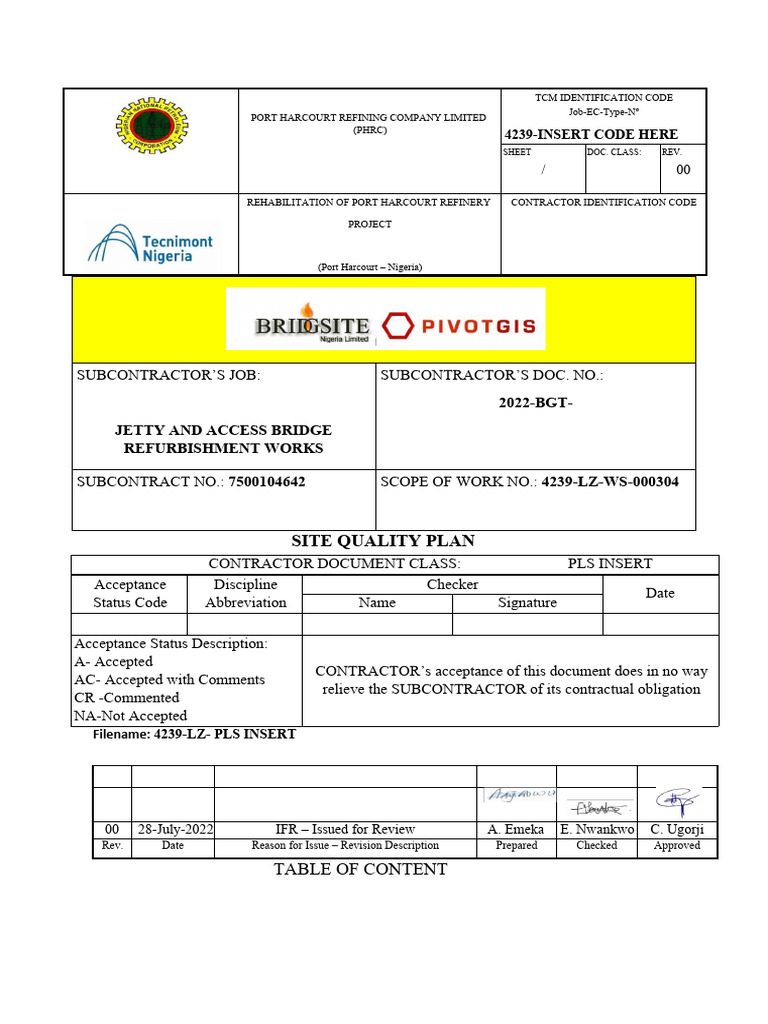 Site Quality Plan | PDF