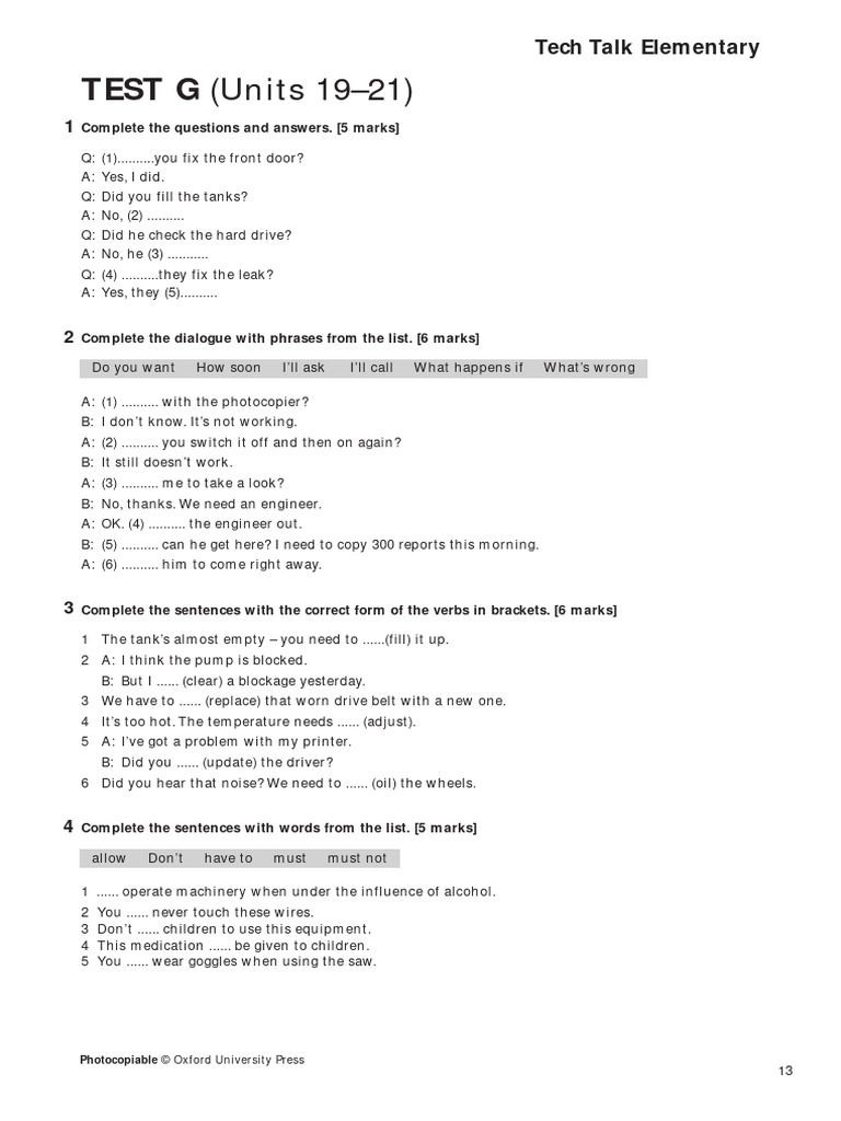 Level 2 Units 19-21 Quiz | PDF